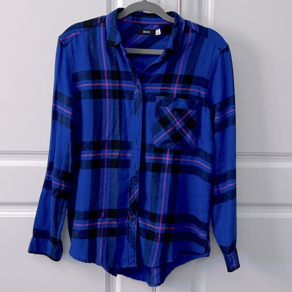 BDG | Tops | Urban Outfitters Bgd Flannel Blue And Black S | Poshmark